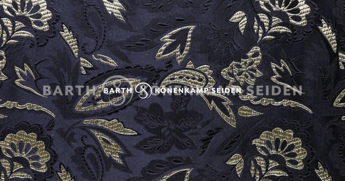 4004-35 Chinesischer Brokat schwarz gold | Barth & Könenkamp Seiden